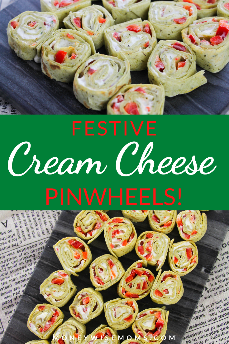 Festive Cream Cheese Pinwheels - Moneywise Moms - Easy Family Recipes
