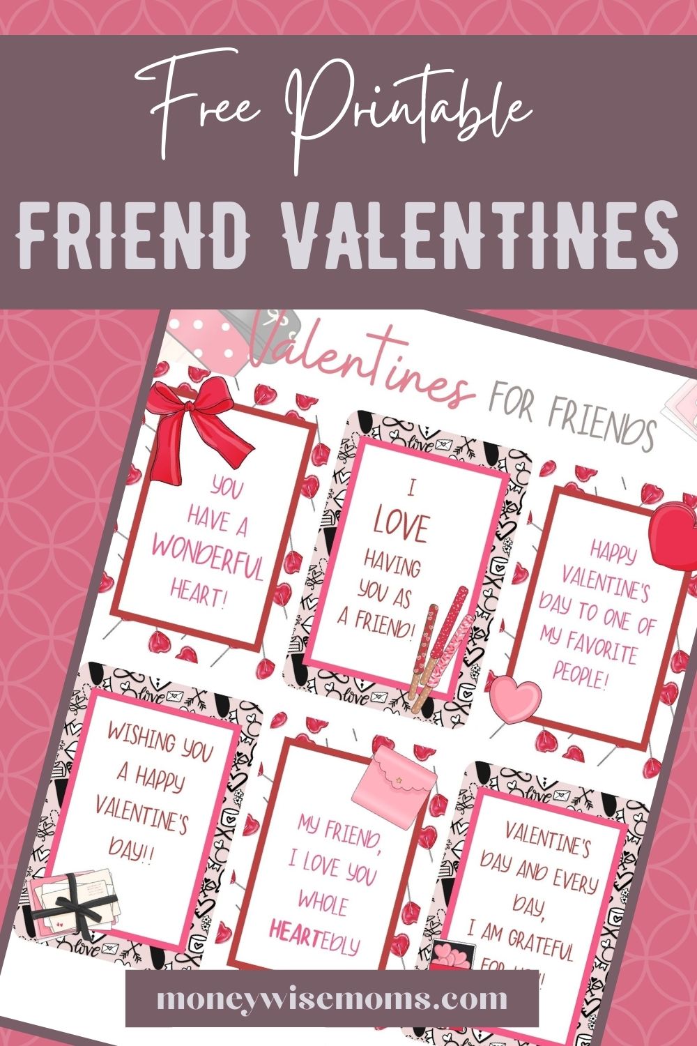 Friend Valentine Cards with Free Printable - Moneywise Moms - Easy ...