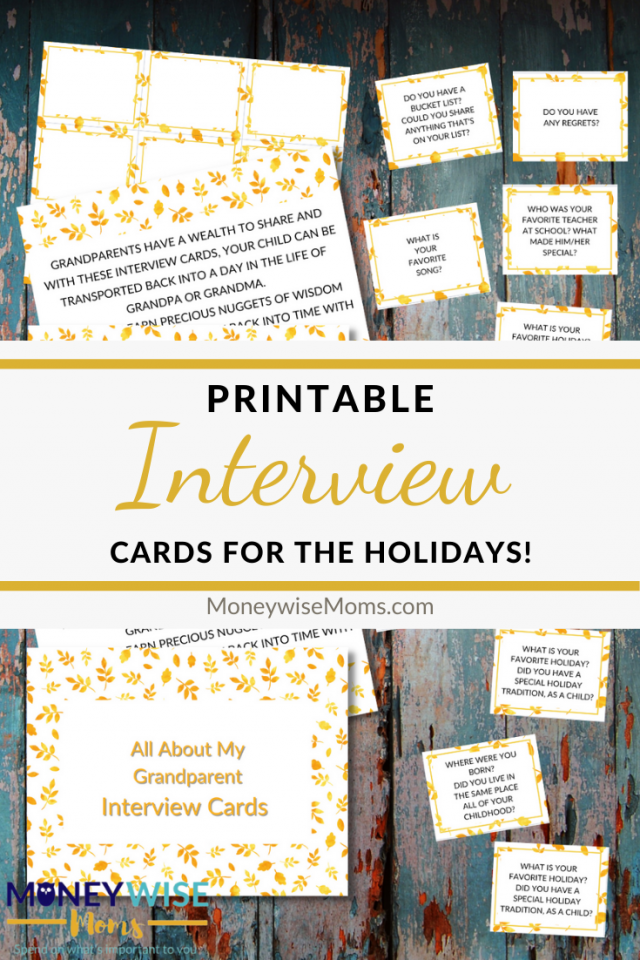 Family Interview Cards for Thanksgiving - Moneywise Moms