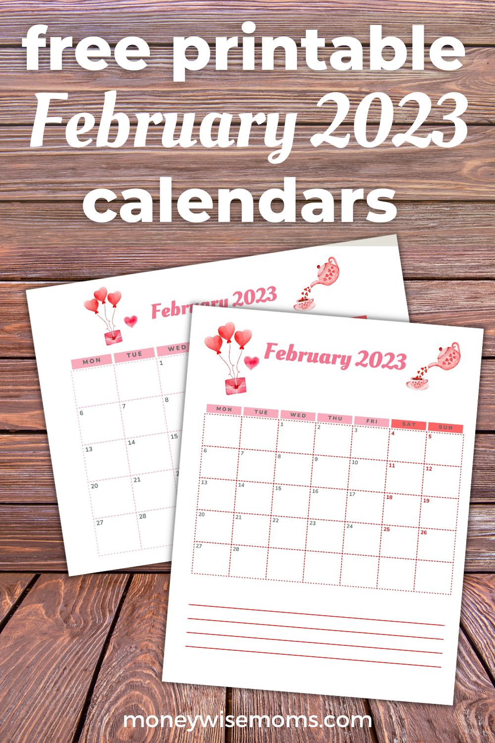 February Free Printable Calendar 2023 - Moneywise Moms - Easy Family ...
