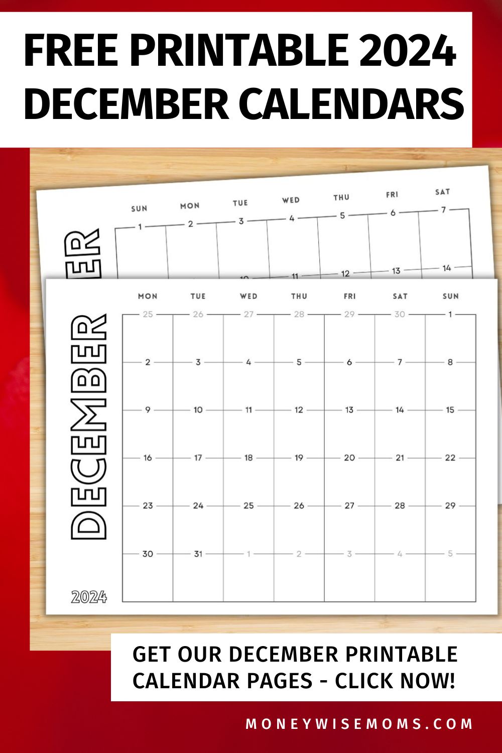 December Free Printable Calendar - Moneywise Moms - Easy Family Recipes