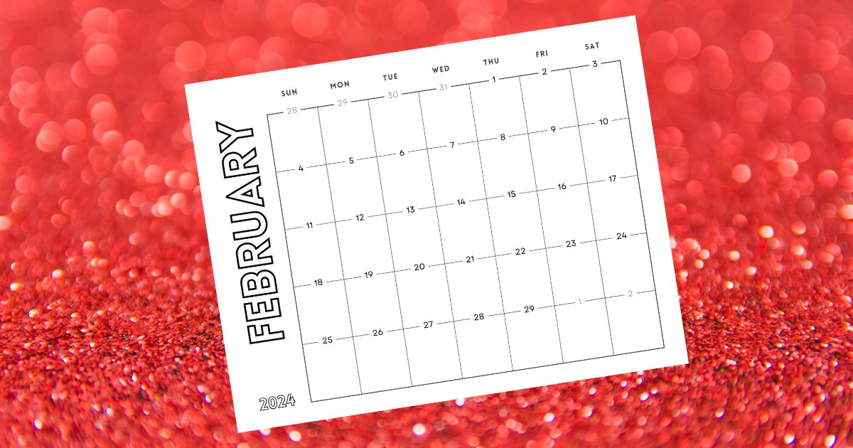 February Free Printable Calendar 2024 - Moneywise Moms - Easy Family ...