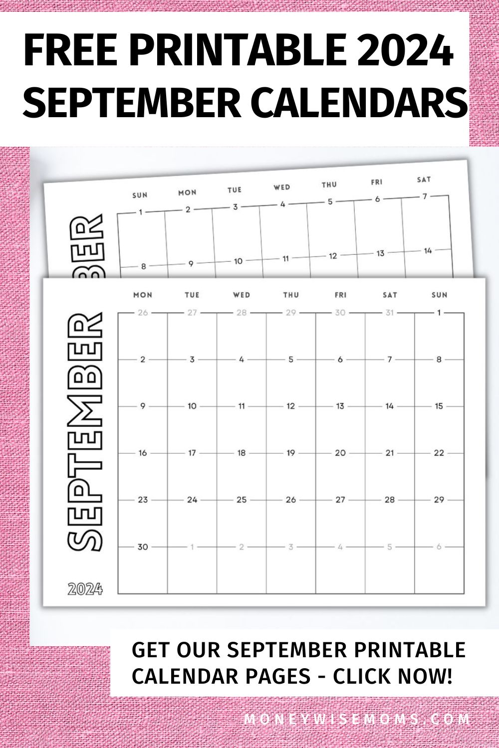 September Free Printable Calendar 2024 - Moneywise Moms - Easy Family ...