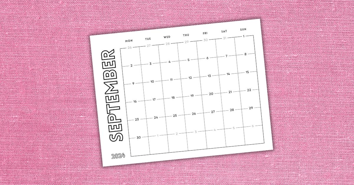 September Free Printable Calendar 2024 - Moneywise Moms - Easy Family ...