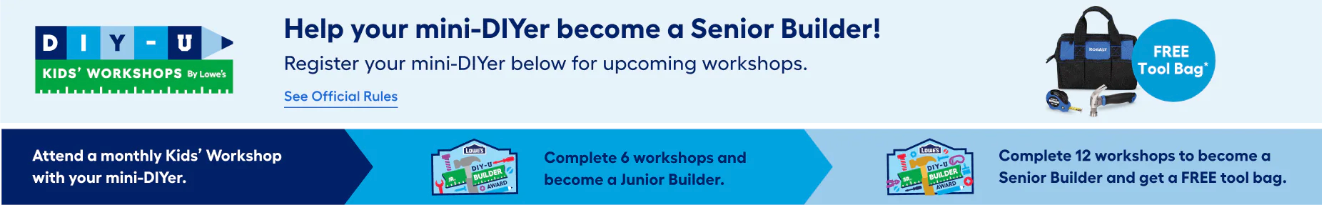 Free Lowes Kids Workshops 2025 - Moneywise Moms - Easy Family Recipes